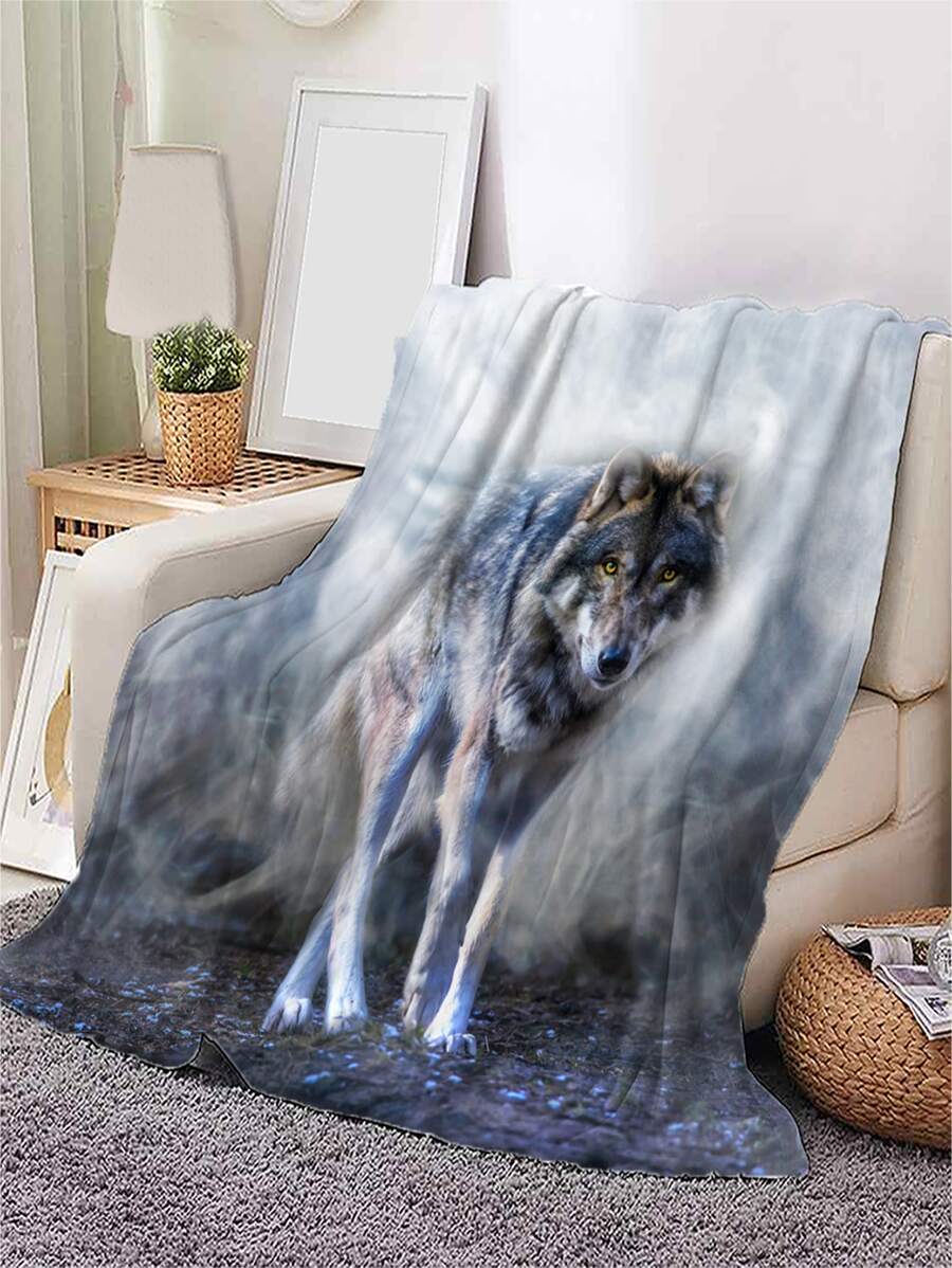1pc Wolf Pattern Blanket | SHEIN USA