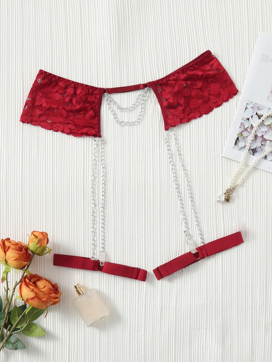 Plus Chain Detail Lace Garter | SHEIN USA