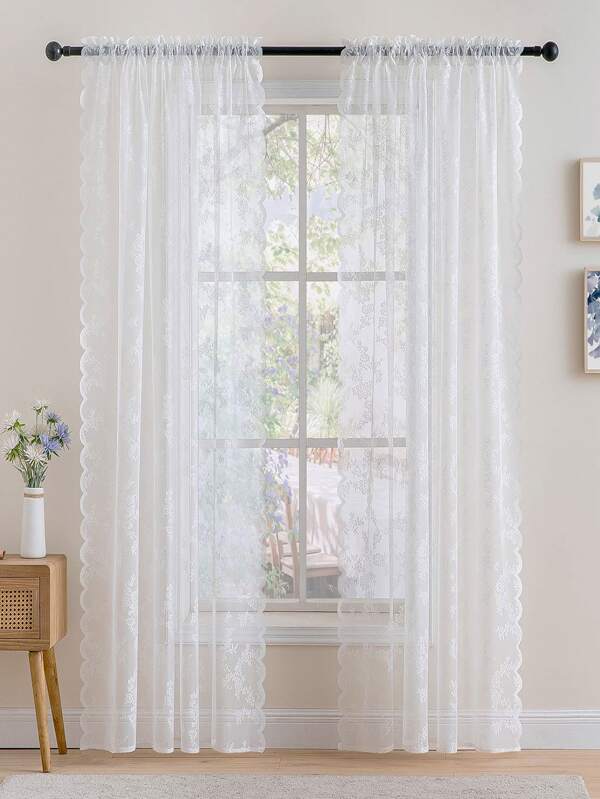 Floral Pattern Single Panel Sheer Curtain | SHEIN UK