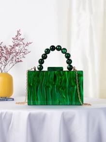 Mini Beaded Decor Chain Box Bag | SHEIN USA