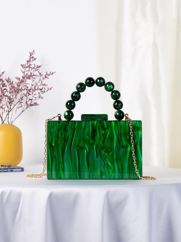 Mini Beaded Decor Chain Box Bag | SHEIN USA