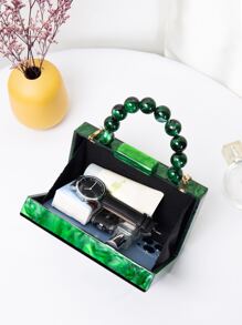 Mini Beaded Decor Chain Box Bag | SHEIN USA