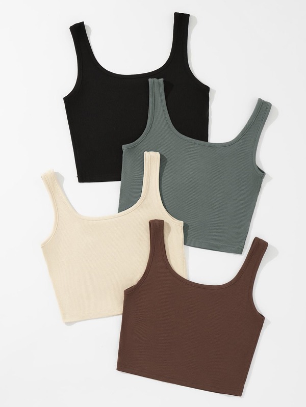 Is That The New 4pack Solid Crop Tank Top ??| ROMWE USA