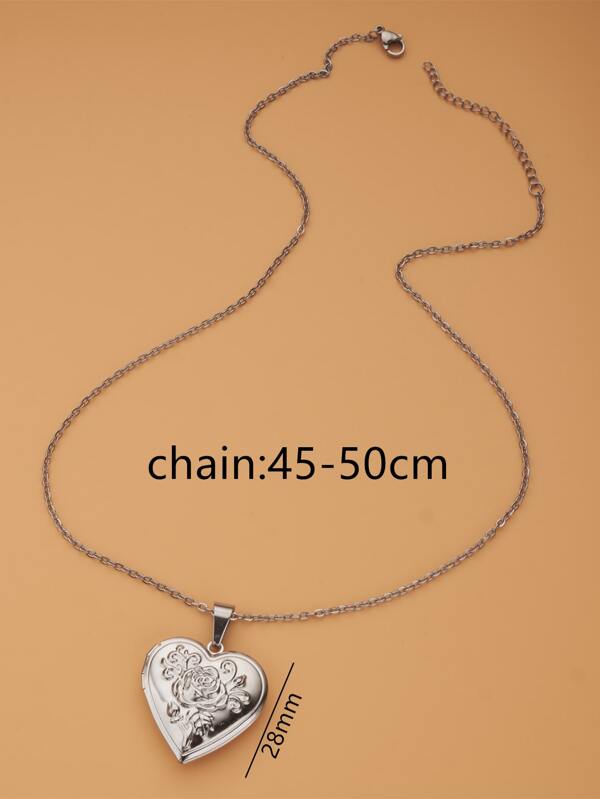 Open Locket Heart Pendant Necklace | SHEIN UK