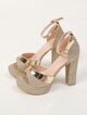 Metallic Glitter Platform Chunky Heeled Ankle Strap Pumps | SHEIN USA
