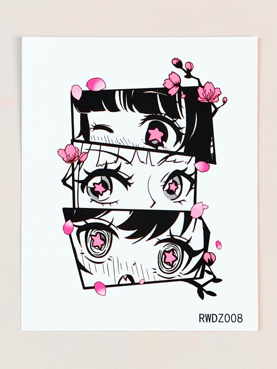 ROMWE 2pcs/set Creative & Personalized Japanese Animation Patterned ...