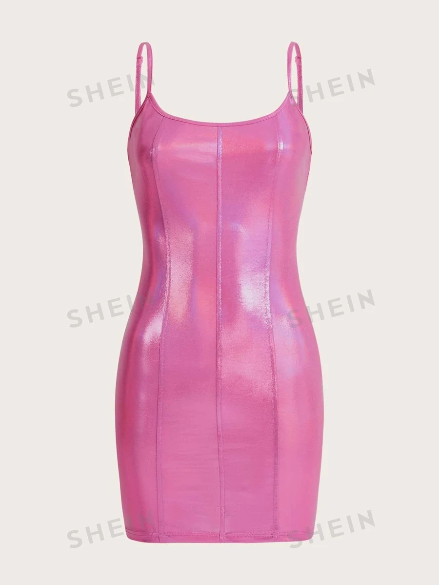 SHEIN ICON Solid Metallic Bodycon Dress | SHEIN UK