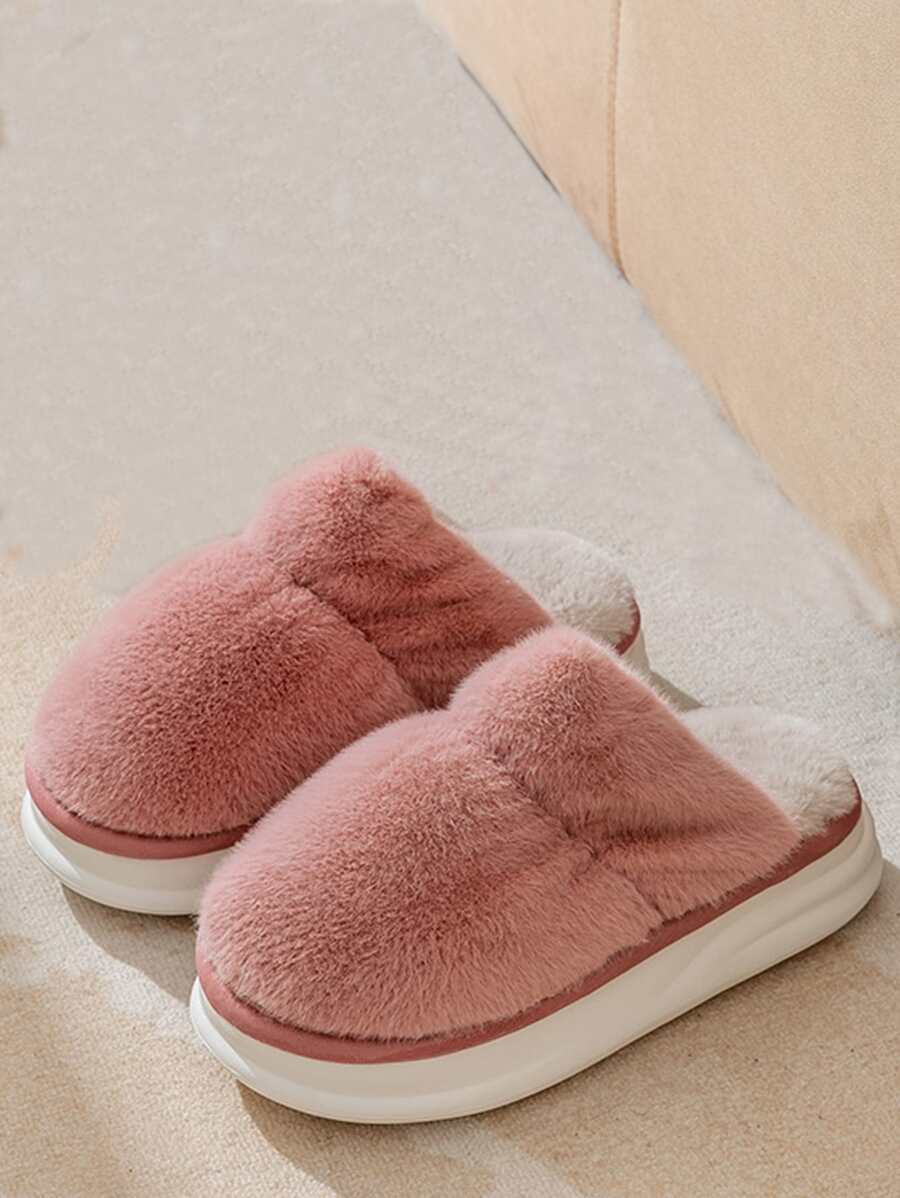 Minimalist Fuzzy Bedroom Slippers | SHEIN USA
