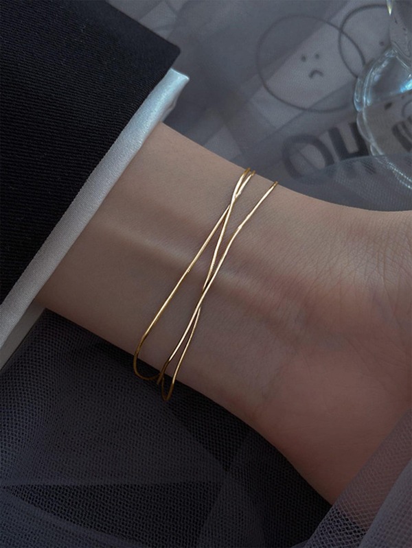Minimalist Layered Bracelet | SHEIN UK