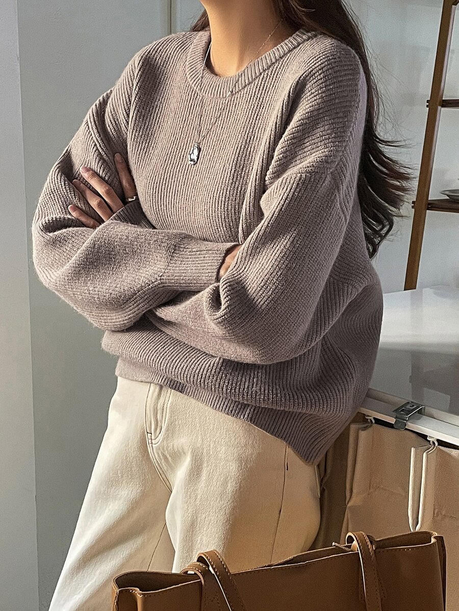 DAZY Ribbed Knit Drop Shoulder Sweater | SHEIN USA