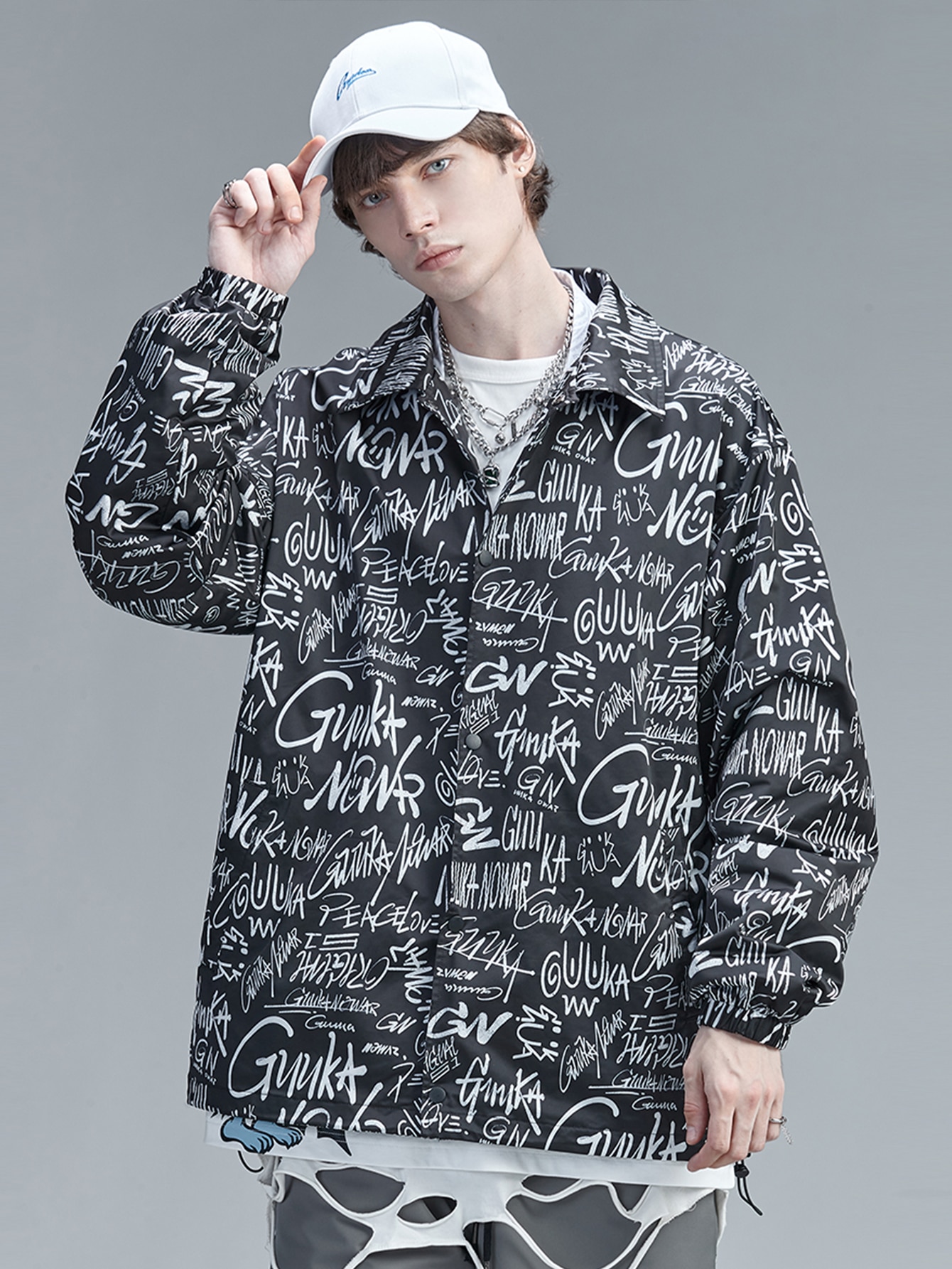 Men Allover Print Drop Shoulder Jacket | SHEIN USA