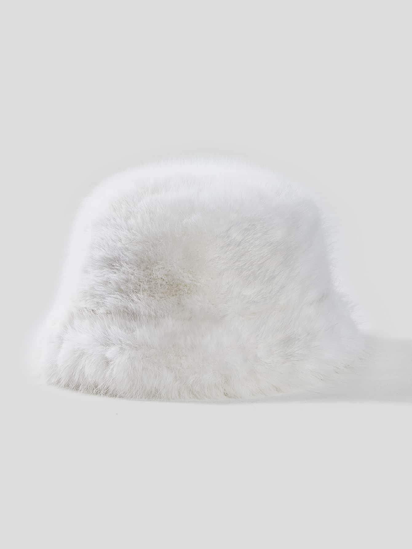 SHEIN ICON Solid Fluffy Bucket Hat Casual | SHEIN USA