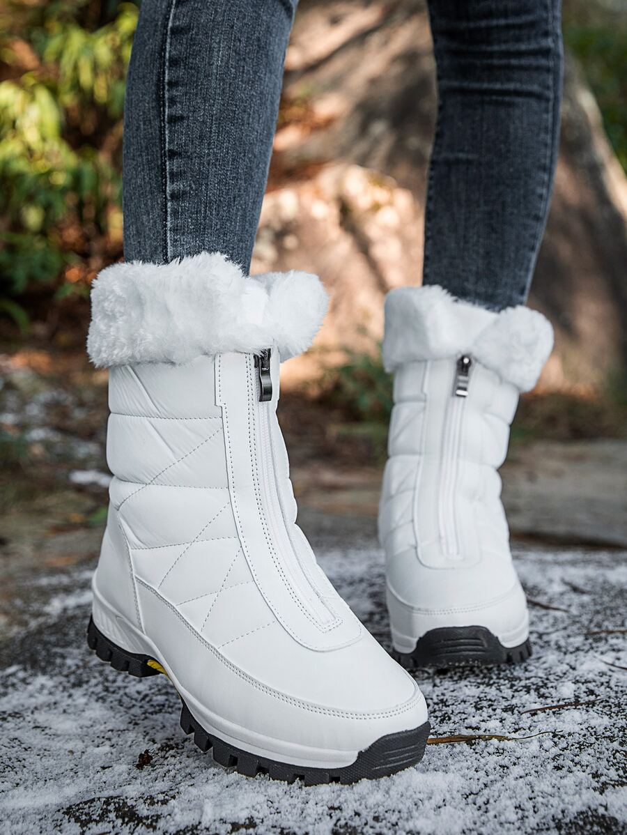 Women's Outdoor Boots, Hiking Boots, Warm Lined Boots, Zipper Boots ...