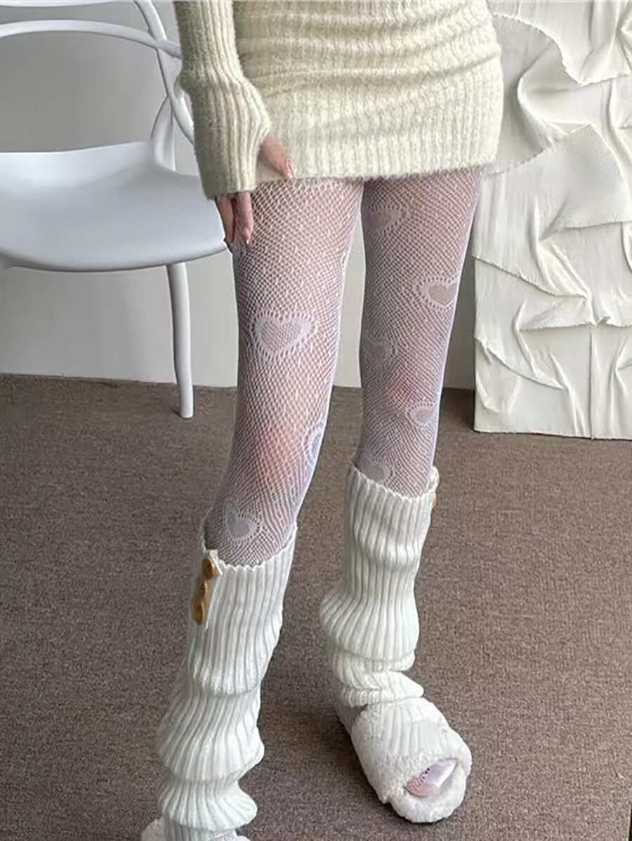 Heart Pattern Fishnet Tights | SHEIN USA