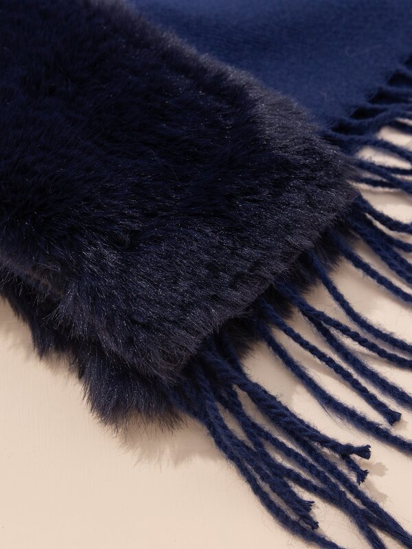 Fuzzy Trim Shawl | SHEIN UK