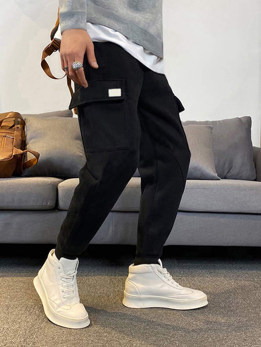 Manfinity Hypemode Men Patched Detail Flap Pocket Side Joggers | SHEIN UK