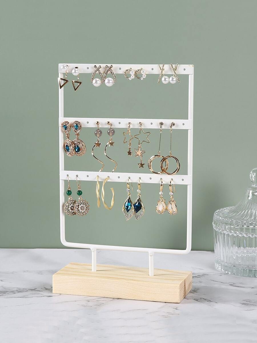 1pc Detachable Jewelry Storage Rack, White Iron Jewelry Display Rack ...