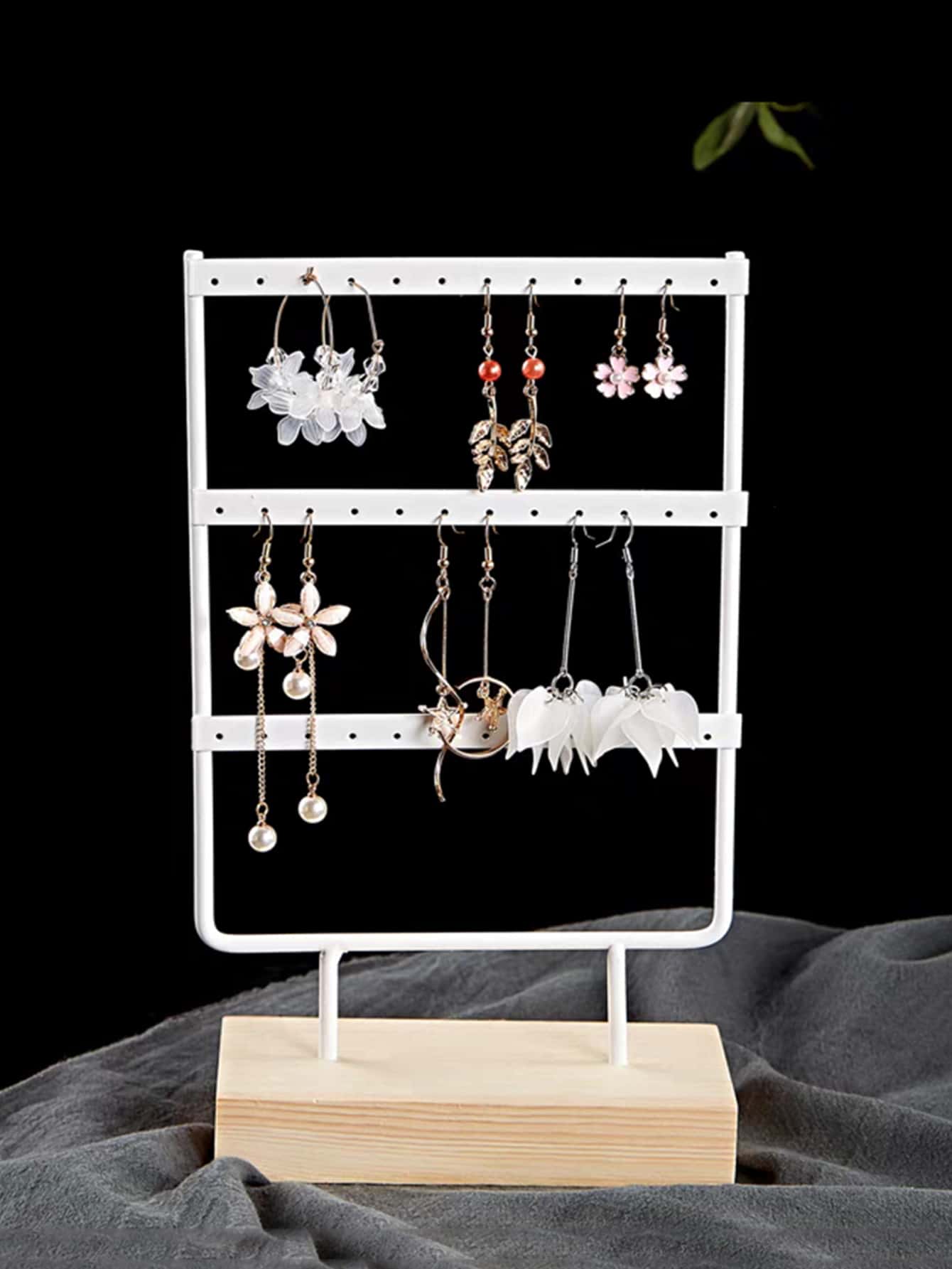 1pc Detachable Jewelry Storage Rack, White Iron Jewelry Display Rack ...