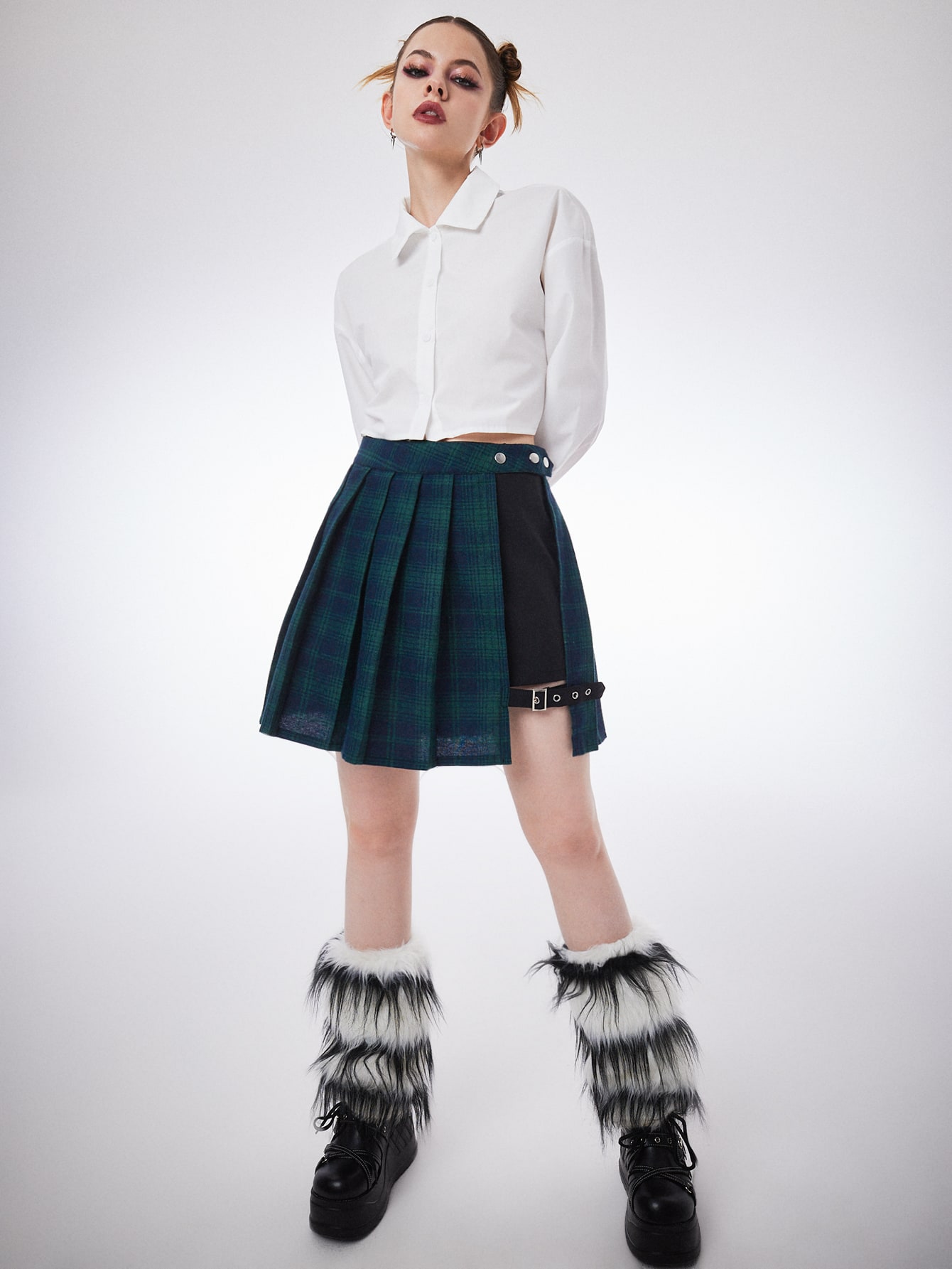 Anime Plaid Pleated Skirt | SHEIN USA