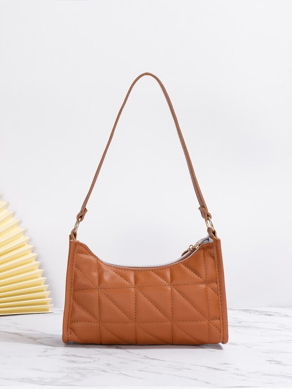 Quilted Pattern Baguette Bag | SHEIN USA