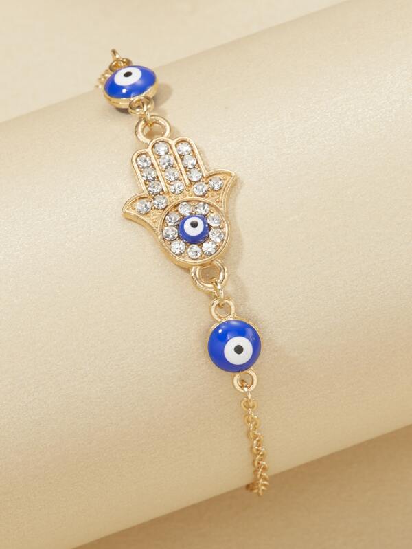 Evil Eye & Rhinestone Decor Bracelet | SHEIN USA