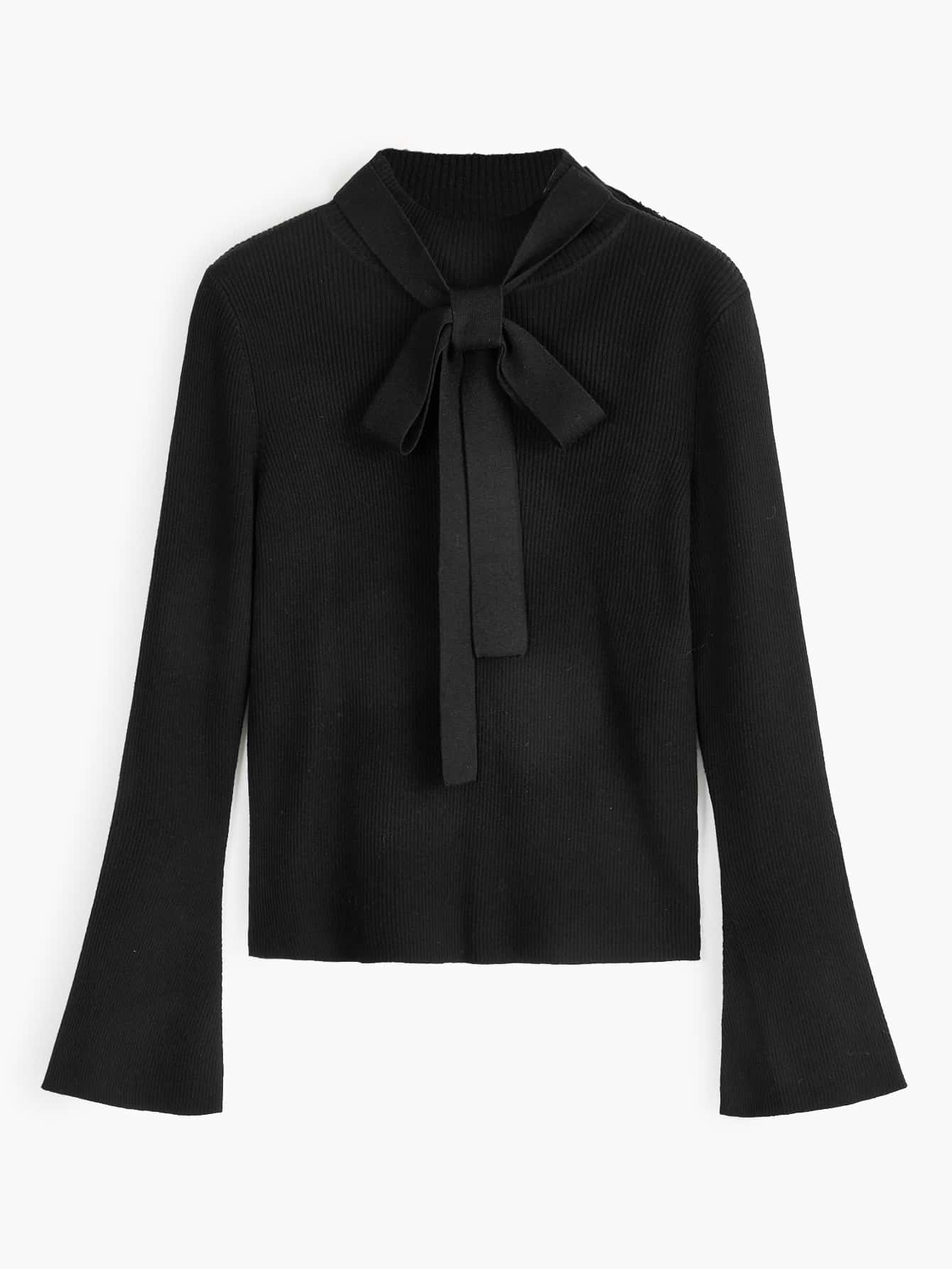 MOTF PREMIUM WOOL-MIX FLUTTER SLEEVE SWEATER | SHEIN USA