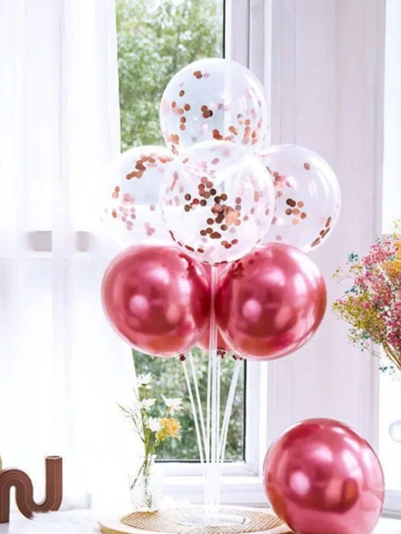 1set Plastic Balloon Support Holder, Clear Balloon Stick For Party ...