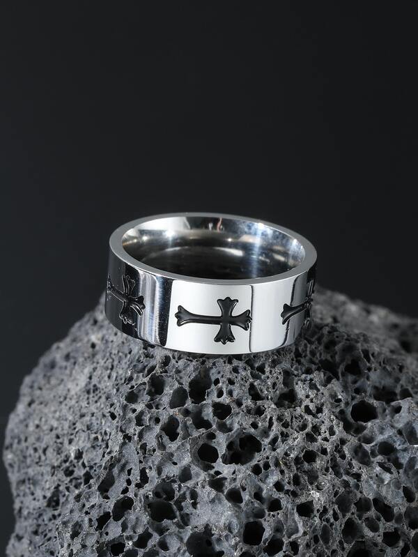 Fashionable and Popular Men Cross Pattern Ring Stainless Steel for ...