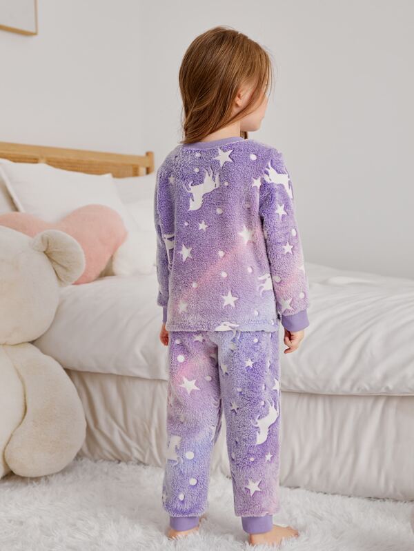 SHEIN Kids EVRYDAY Fille Ensemble de pyjama réfléchissant licorne et à ...