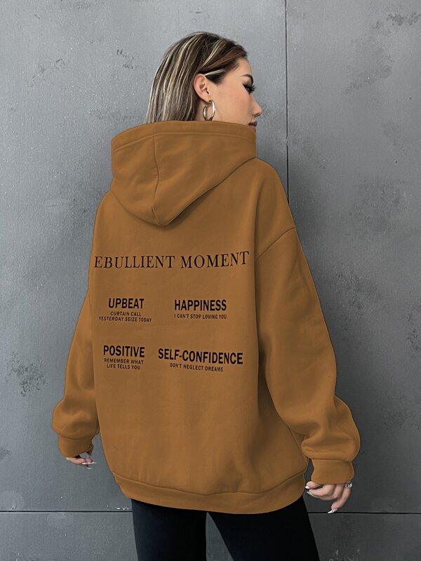 Shein Coolane Slogan Graphic Drop Shoulder Drawstring Hoodie Shein Usa
