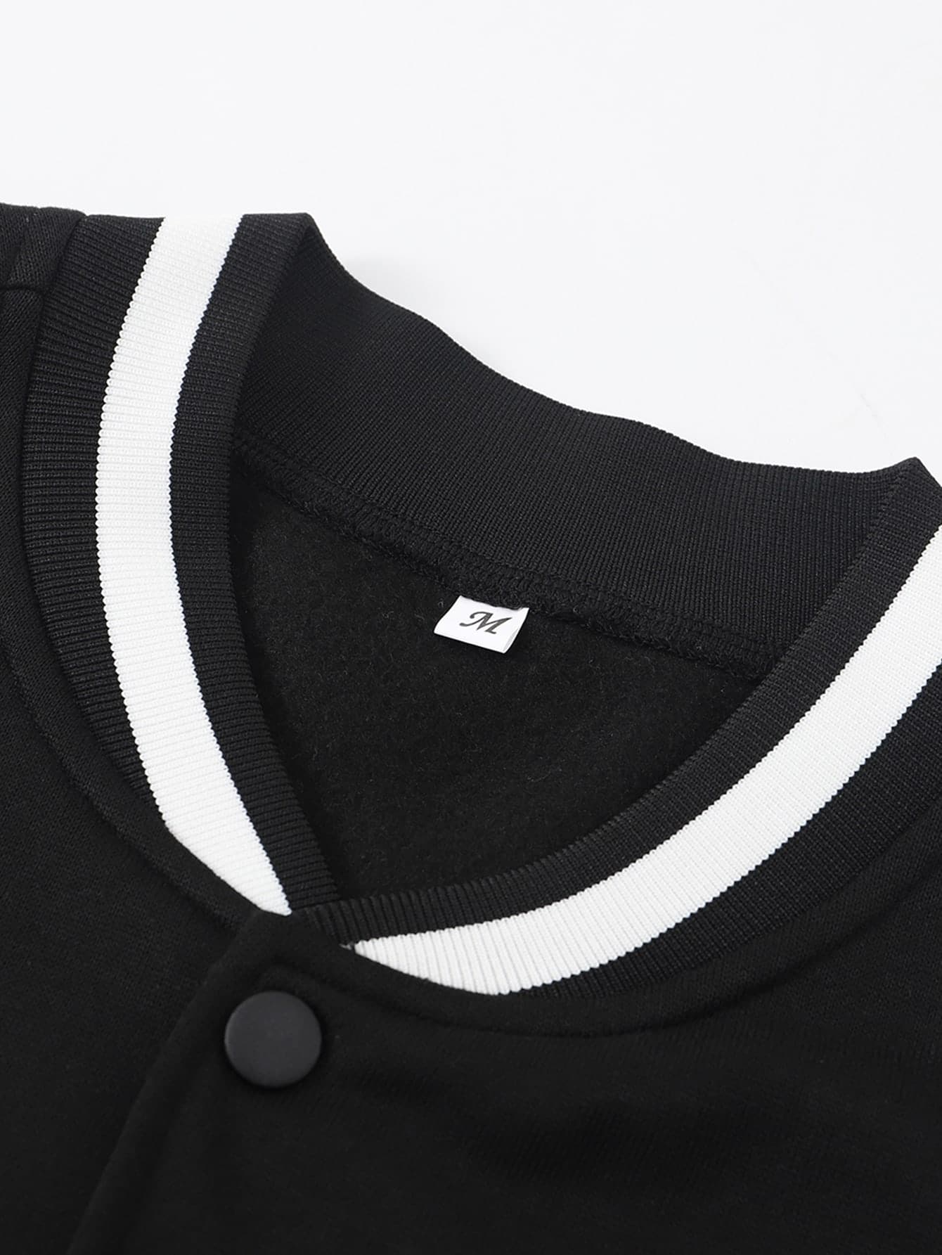 Manfinity Hypemode Men Letter Graphic Striped Trim Drop Shoulder ...