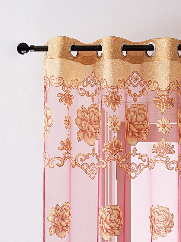 Floral Pattern Single Panel Sheer Curtain | SHEIN USA