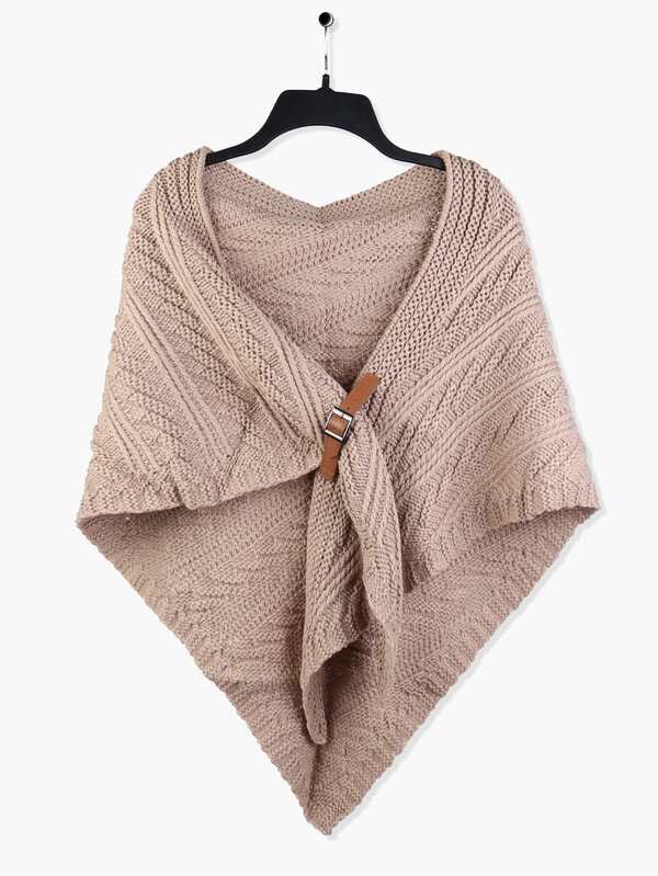 Solid Buckle Decor Knit Shawl | SHEIN UK