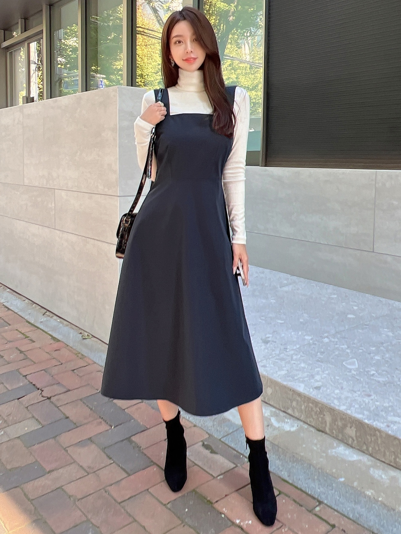 DAZY Solid Zip Back Cami Dress Without Blouse | SHEIN UK