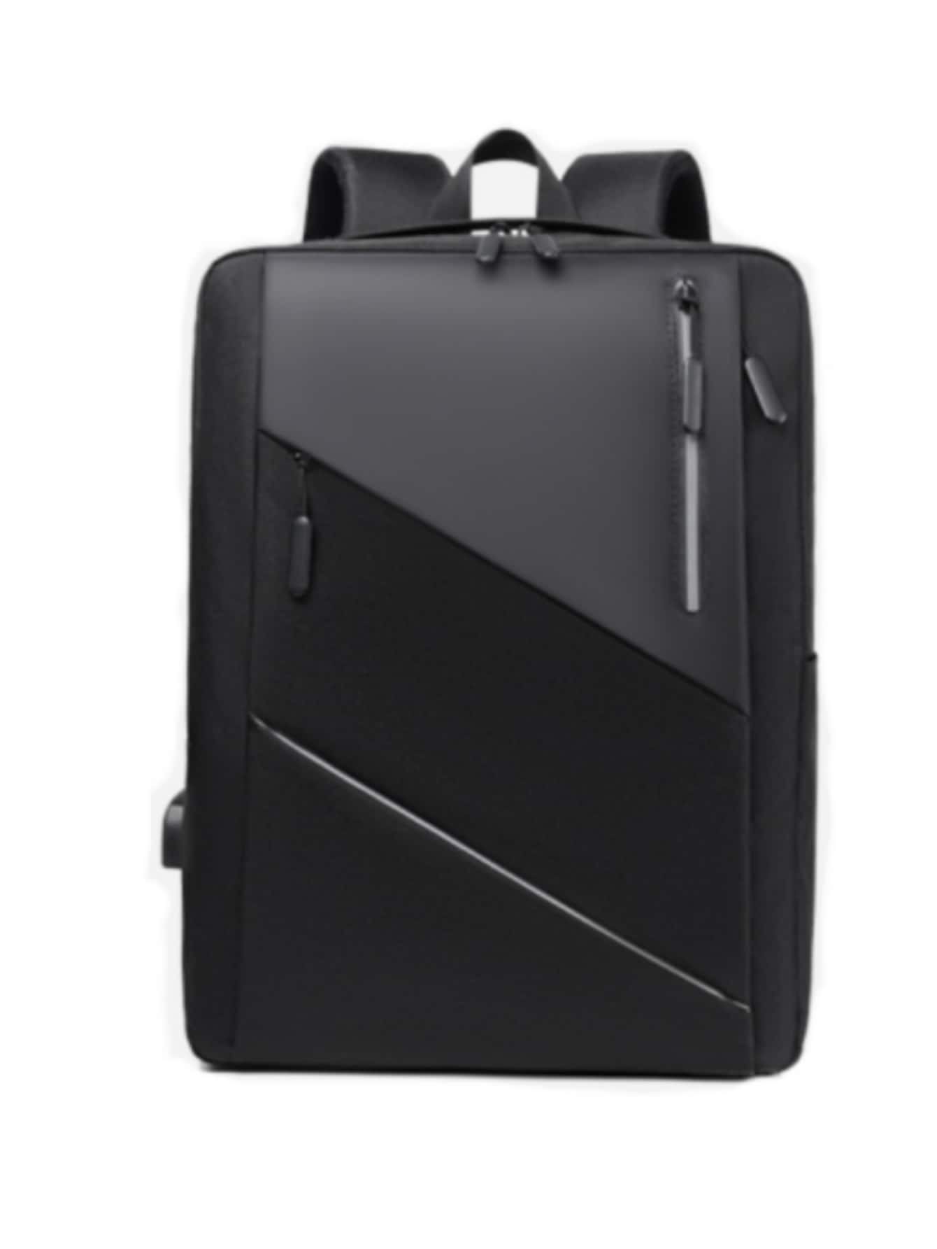 Men Multi Zip Laptop Backpack, Shoulder Bag Daypack Schoolbag For ...