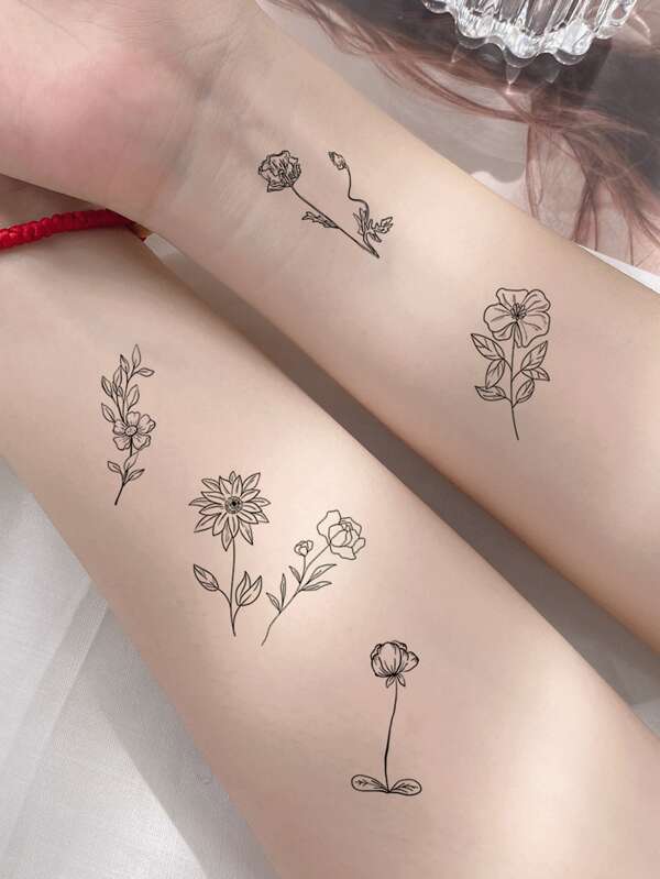 30sheets Floral Pattern Tattoo Sticker | SHEIN USA
