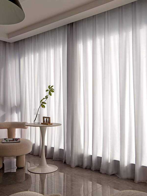Plain Single Panel Sheer Curtain | SHEIN UK