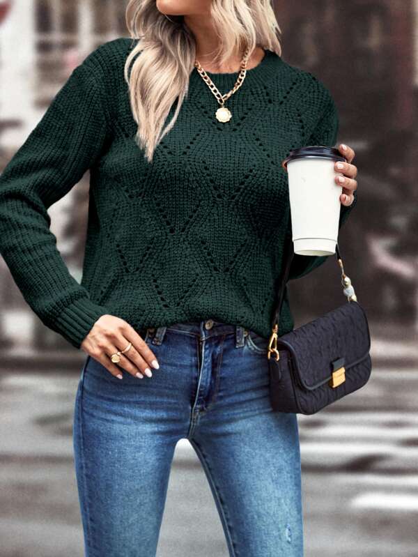 Shein Lune Casual Eenkleurig Trui Shein Nederland