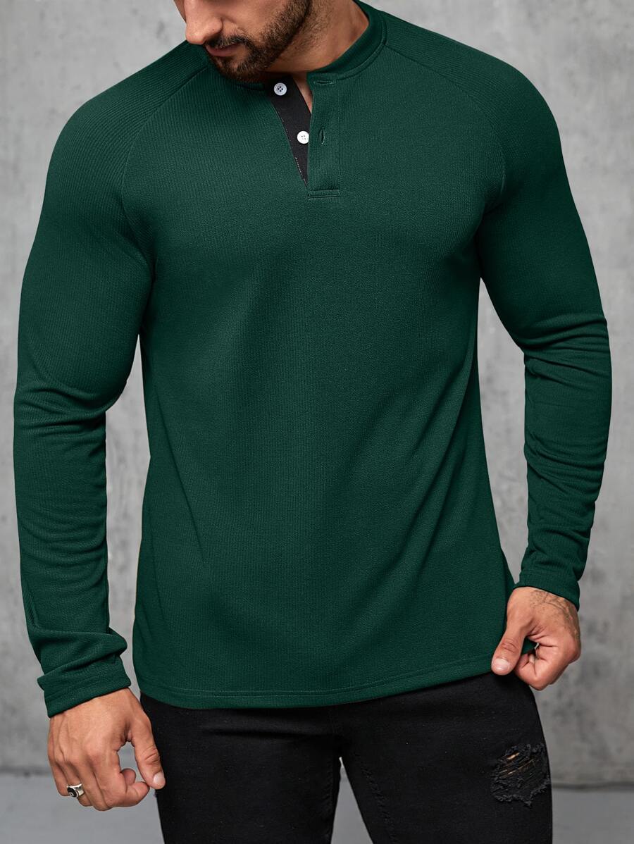 Manfinity Men Raglan Sleeve Polo Shirt | SHEIN USA