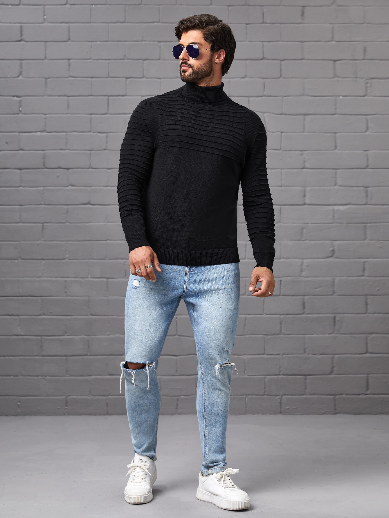 Manfinity Homme Men Solid Turtleneck Jumper | SHEIN UK