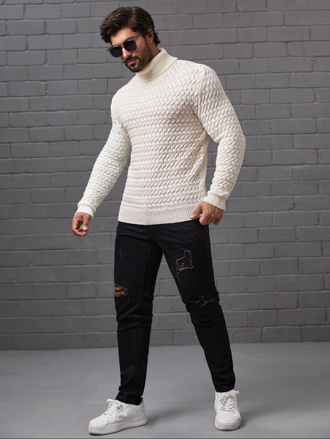 Manfinity Men Solid Turtleneck Jumper | SHEIN UK