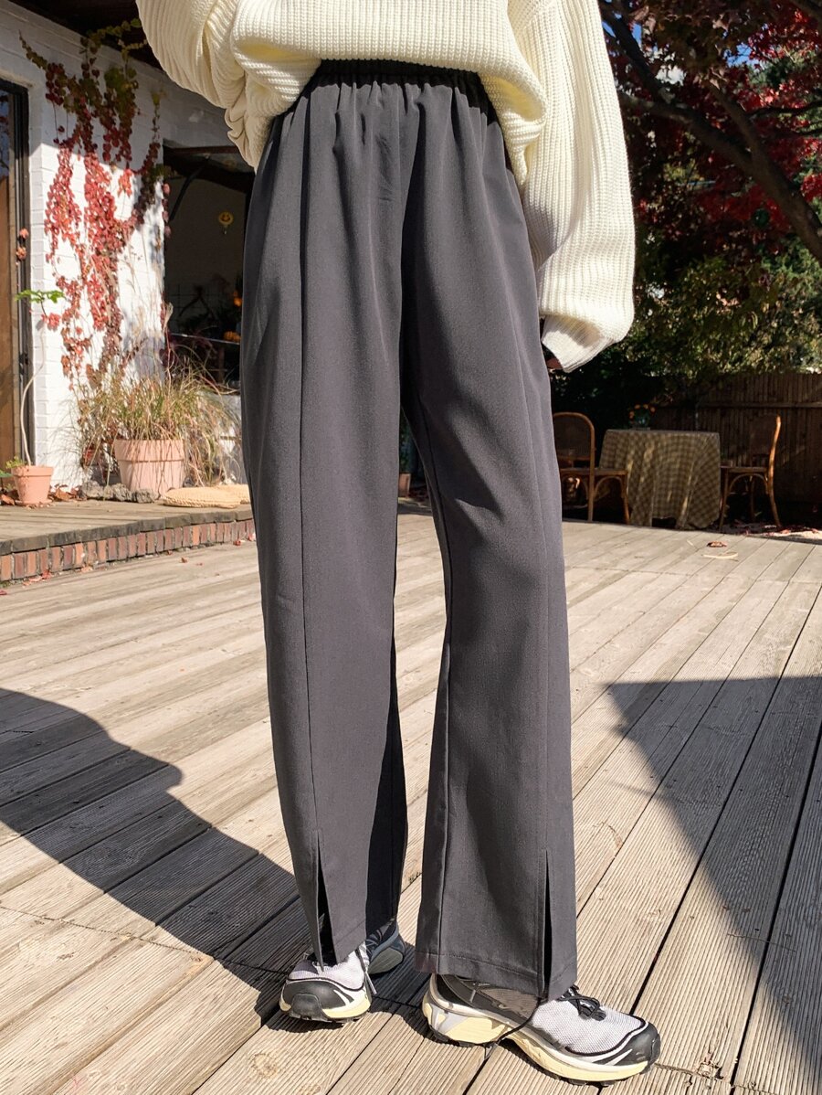 DAZY Solid Split Hem Pants | SHEIN USA