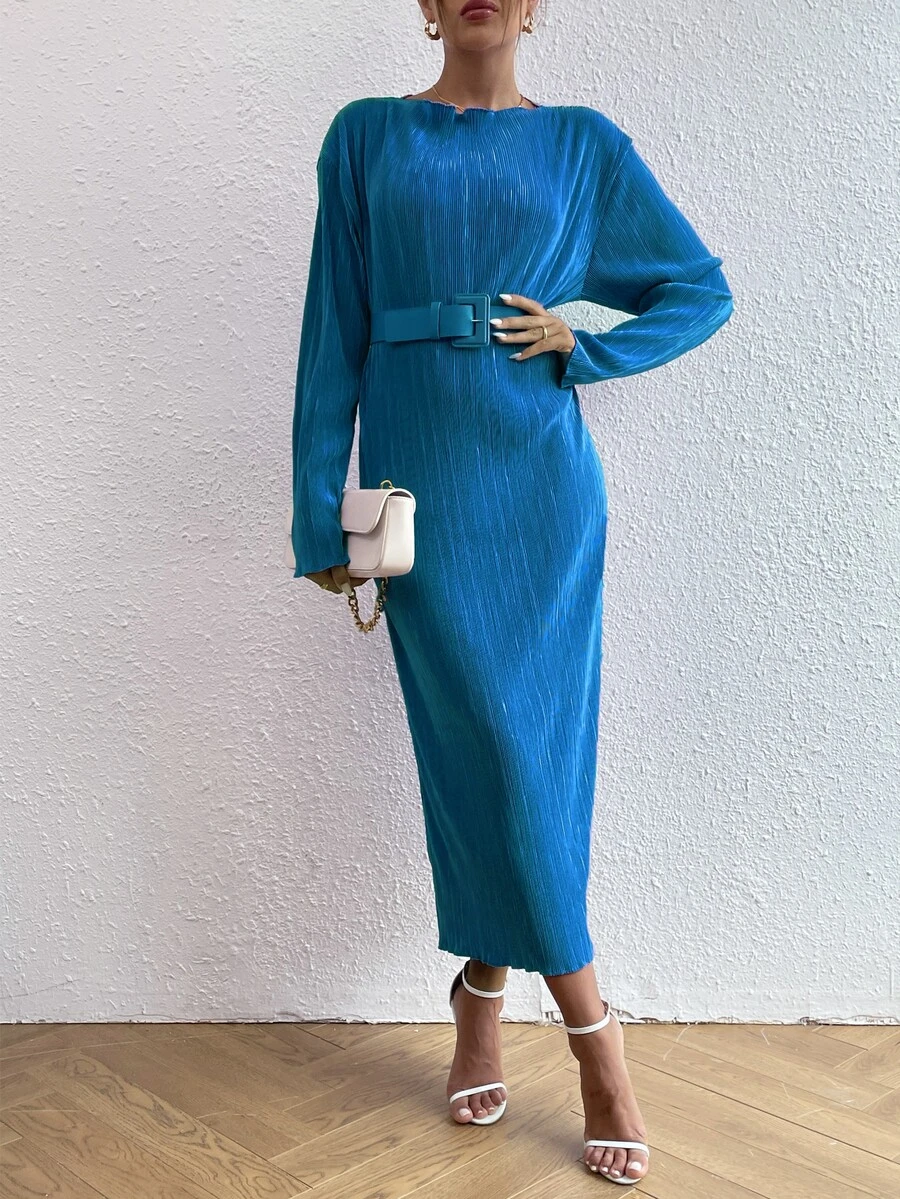 Drop Shoulder Belted Dress | SHEIN EUR