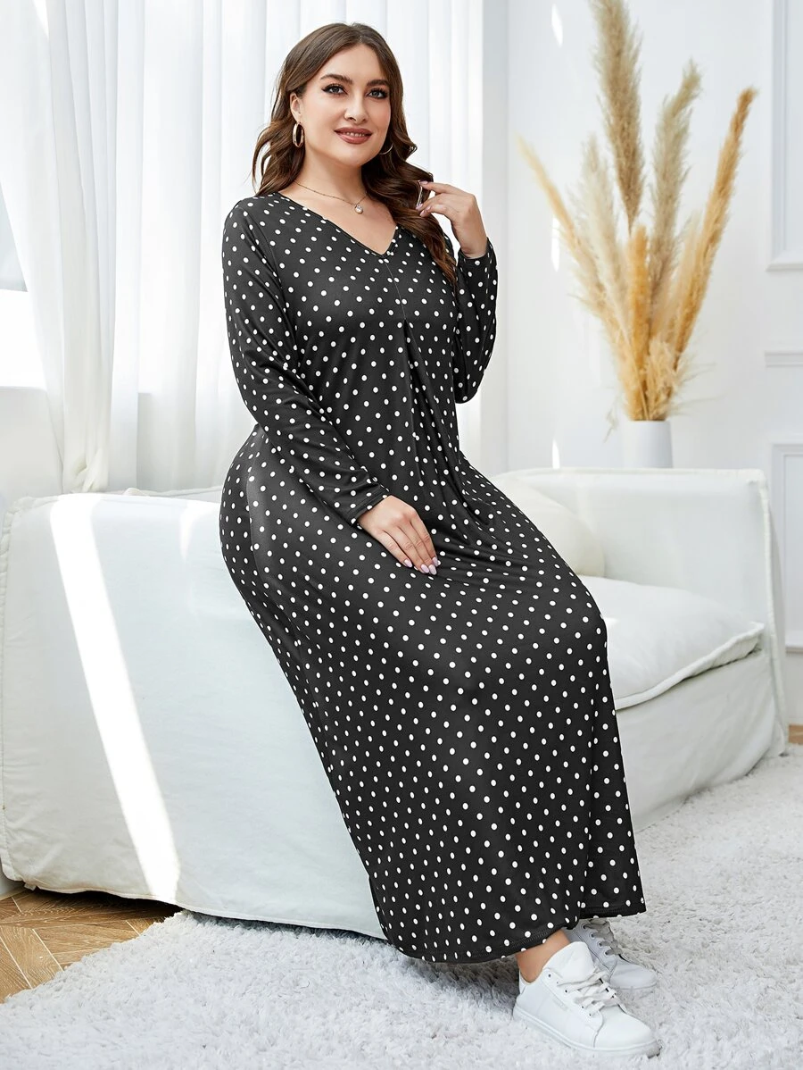 Mulvari Plus Polka Dot Print Dress | SHEIN USA