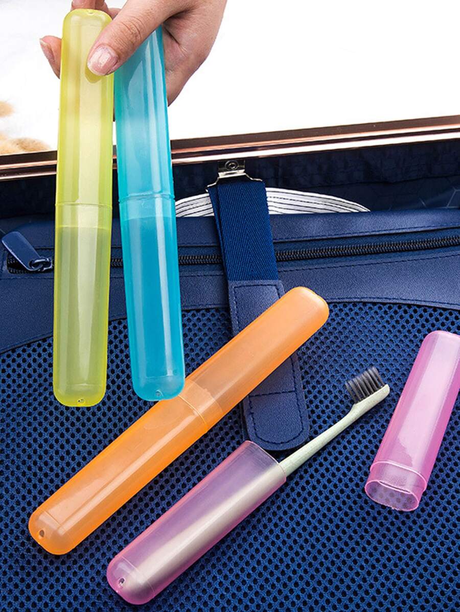 1pc Portable Random Color Toothbrush Box, Plastic Toothbrush Case For ...