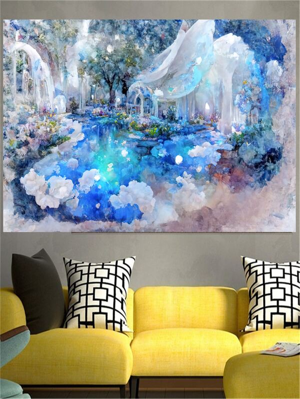 Landscape Print DIY Diamond Painting Without Frame | SHEIN UK