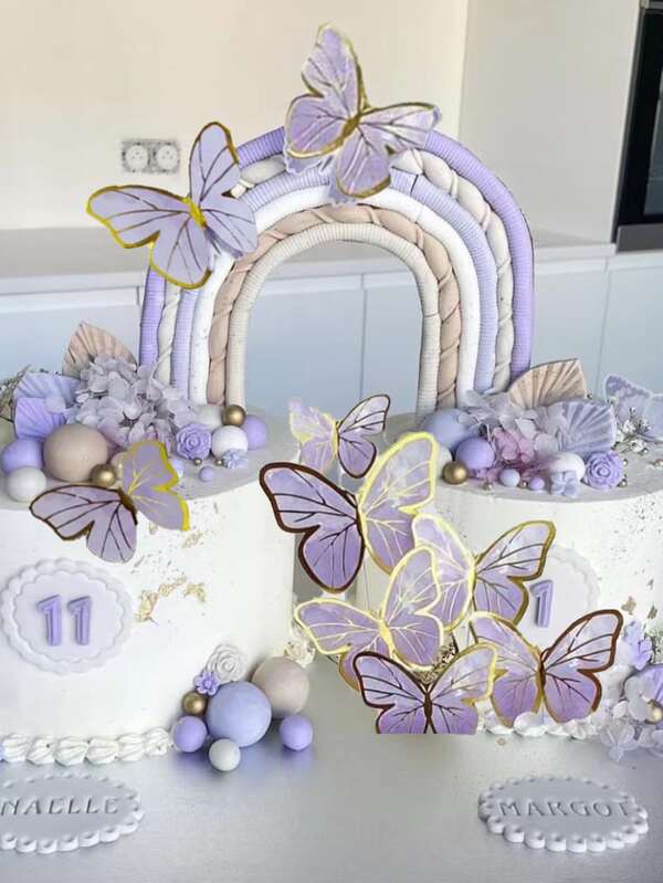 55pcs topo de bolo Decoração borboleta | SHEIN Brasil