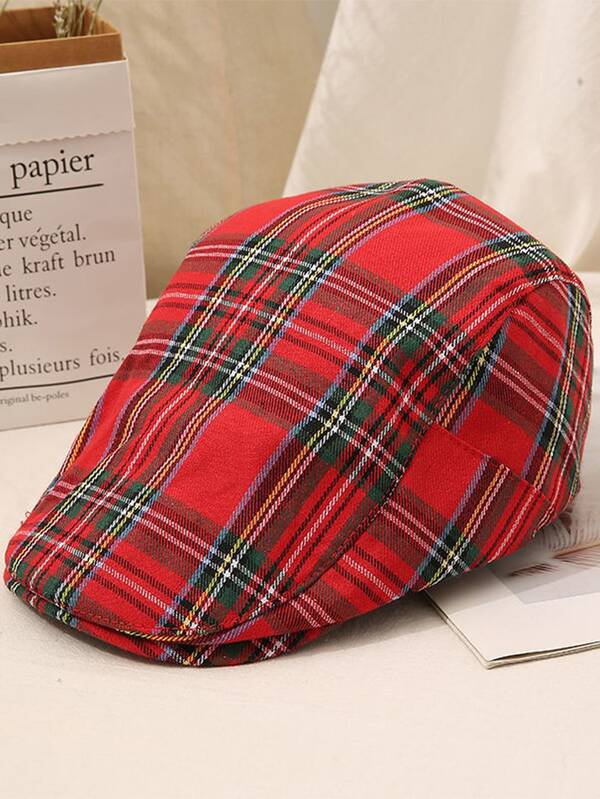 Plaid Pattern Flat Cap | SHEIN USA