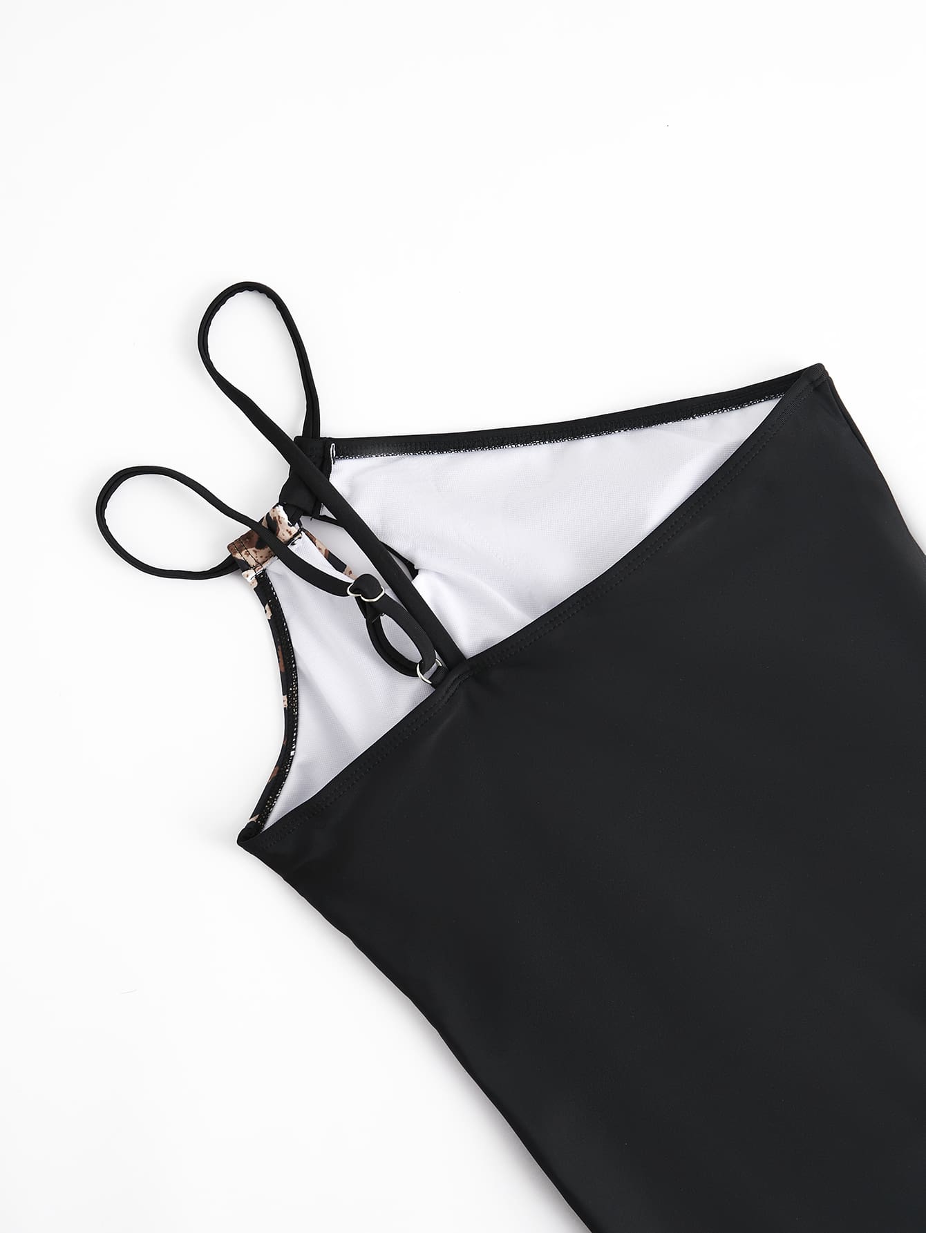 Bikinx Color Block Cut Out One Shoulder Mesh Panel One Piece Swimsuit