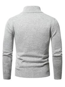 Manfinity Homme Men Solid Zip Front Sweater Without Shirt, Round Neck ...